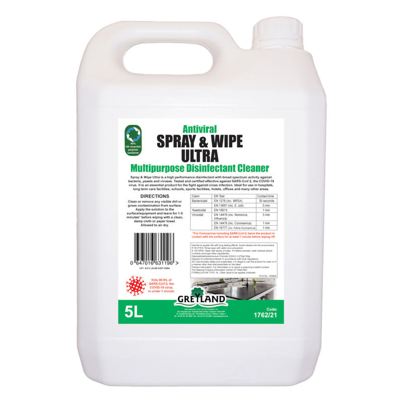 Spray & Wipe Ultra Disinfectant 5Ltr — Workwear (East Anglia) Ltd